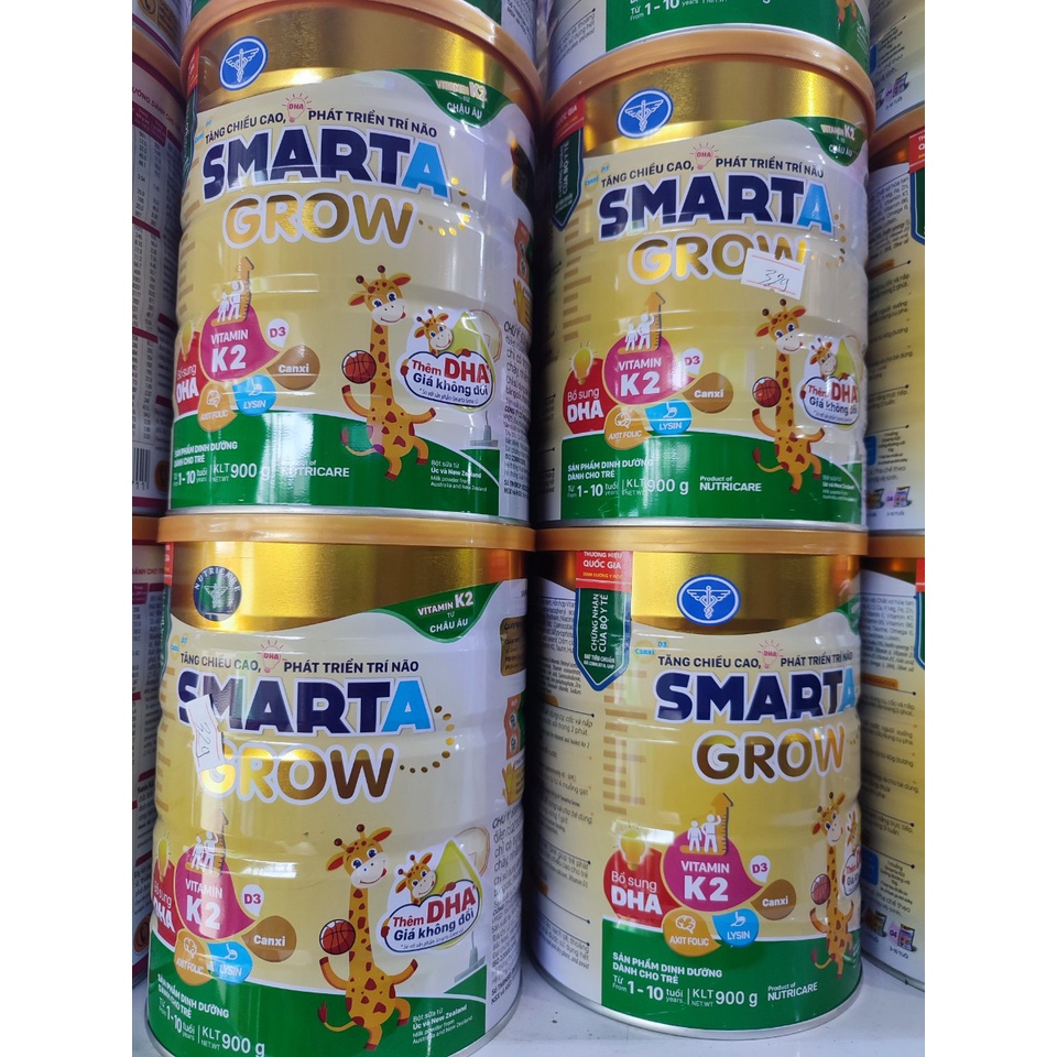 Sữa bột Smarta Grow Phát triển chiều cao, Não bộ 900g (Có quà tặng kèm ...