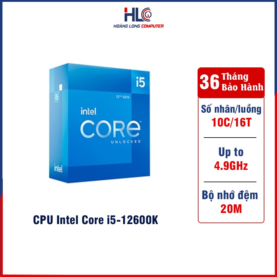 CPU Intel Core i5-12600K Bộ Vi Xử Lý 20M Cache -Bảo Hành 36 Tháng ...