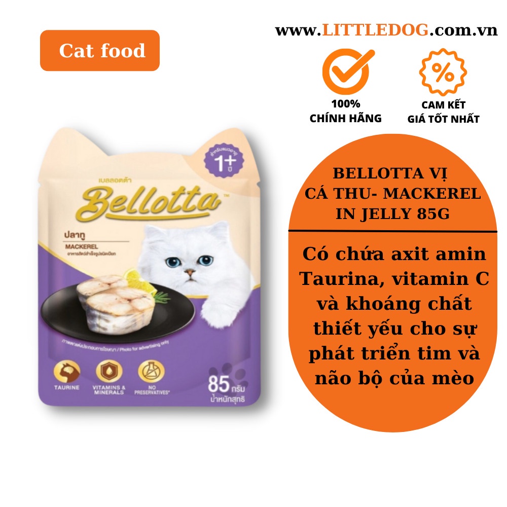 Pate BELLOTTA dạng gói dành cho mèo vị cá thu 85G - MACKEREL IN JELLY ...