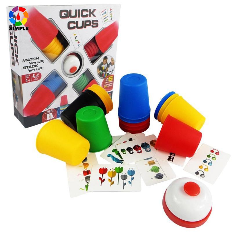 Family Classic Board Game 2-6 Players Speed Cups Stacking Game Card ...