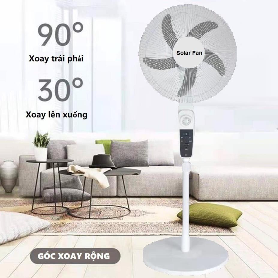 Quạt năng lượng mặt trời , Quạt tích điện Solar Fan HS-198F, 4 tốc độ ...