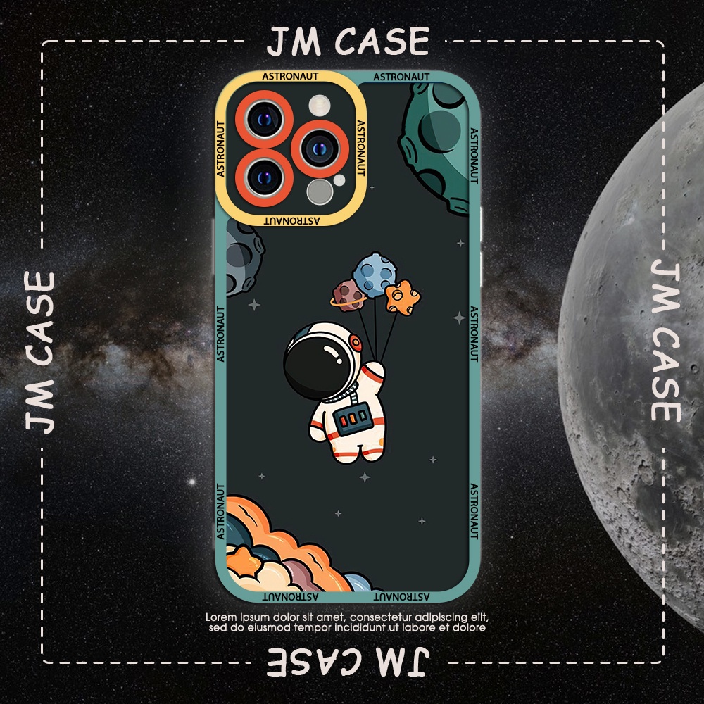 Ốp lưng iphone samsung xiaomi oppo cạnh vuông JM CASE Phi hành Gia ...