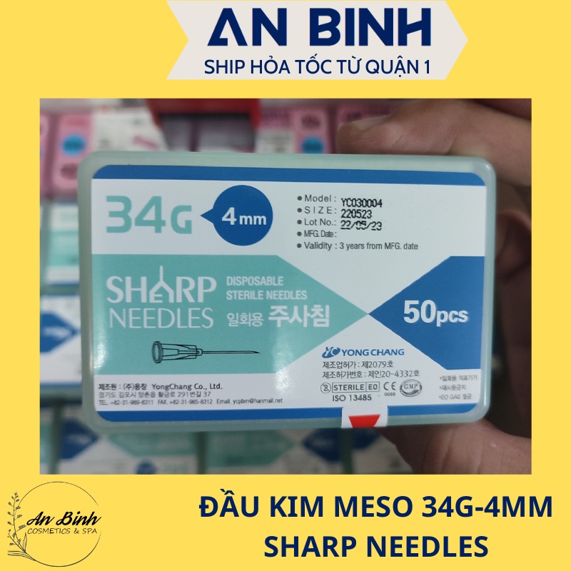 (Q1-HCM) 1 Cây Kim Tiêm Meso 34g-4mm Sharp Needle | Kim Tiêm Nano Cá Hồi - Tiêm PRP Căng Bóng ...