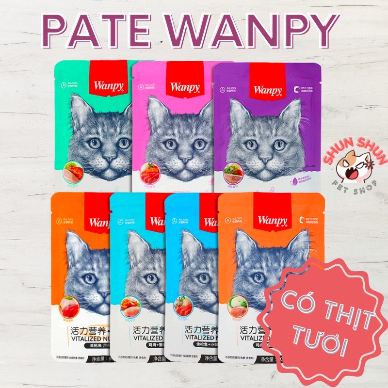 PATE MÈO-PATE WANPY DÀNH CHO MÈO 80G - CÓ THỊT TƯƠI 7 VỊ | Shopee Việt Nam