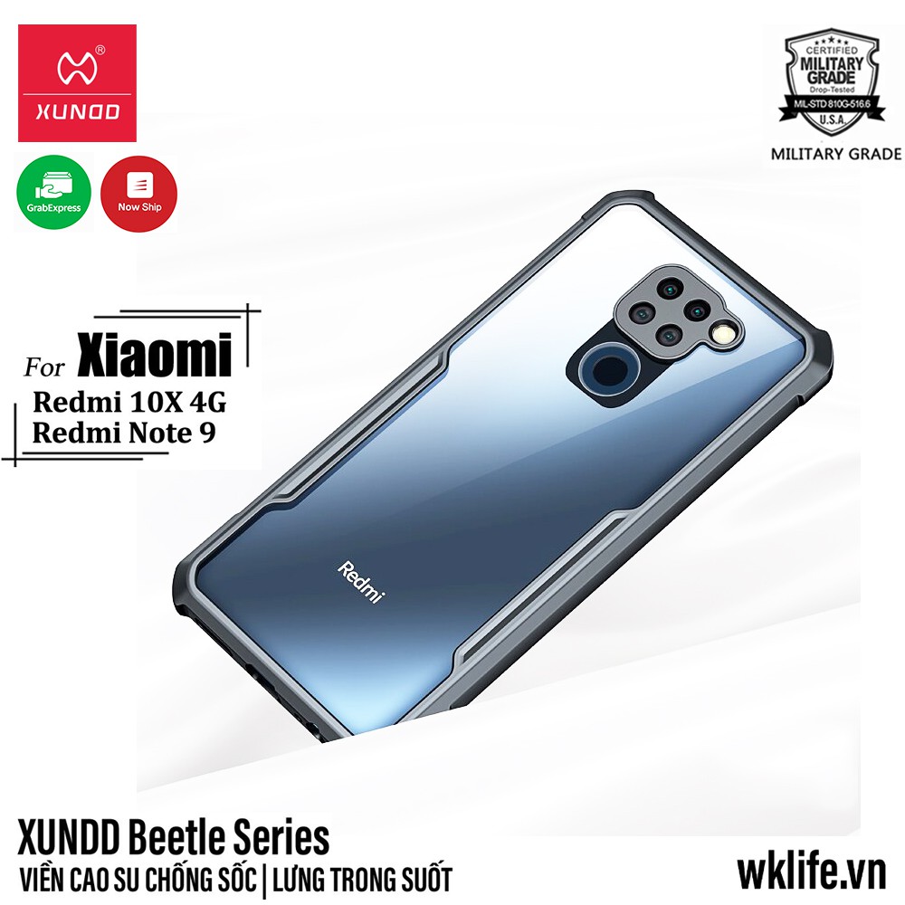 Ốp XUNDD Redmi Note 9 / Note 10X 4G viền dẻo chống sốc lưng PC cứng ...