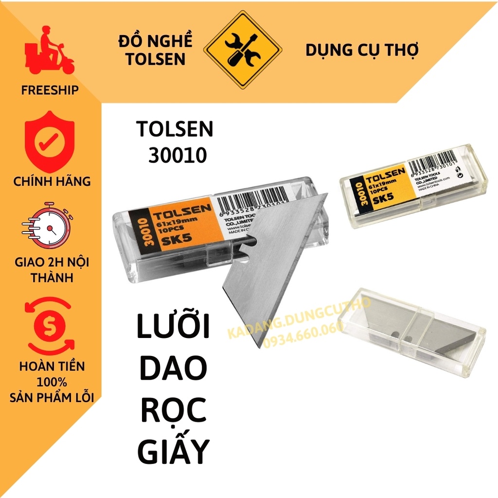 Lưỡi dao liền, lưỡi rọc giấy 61x19mm tolsen 30010 dùng cho dao tolsen ...