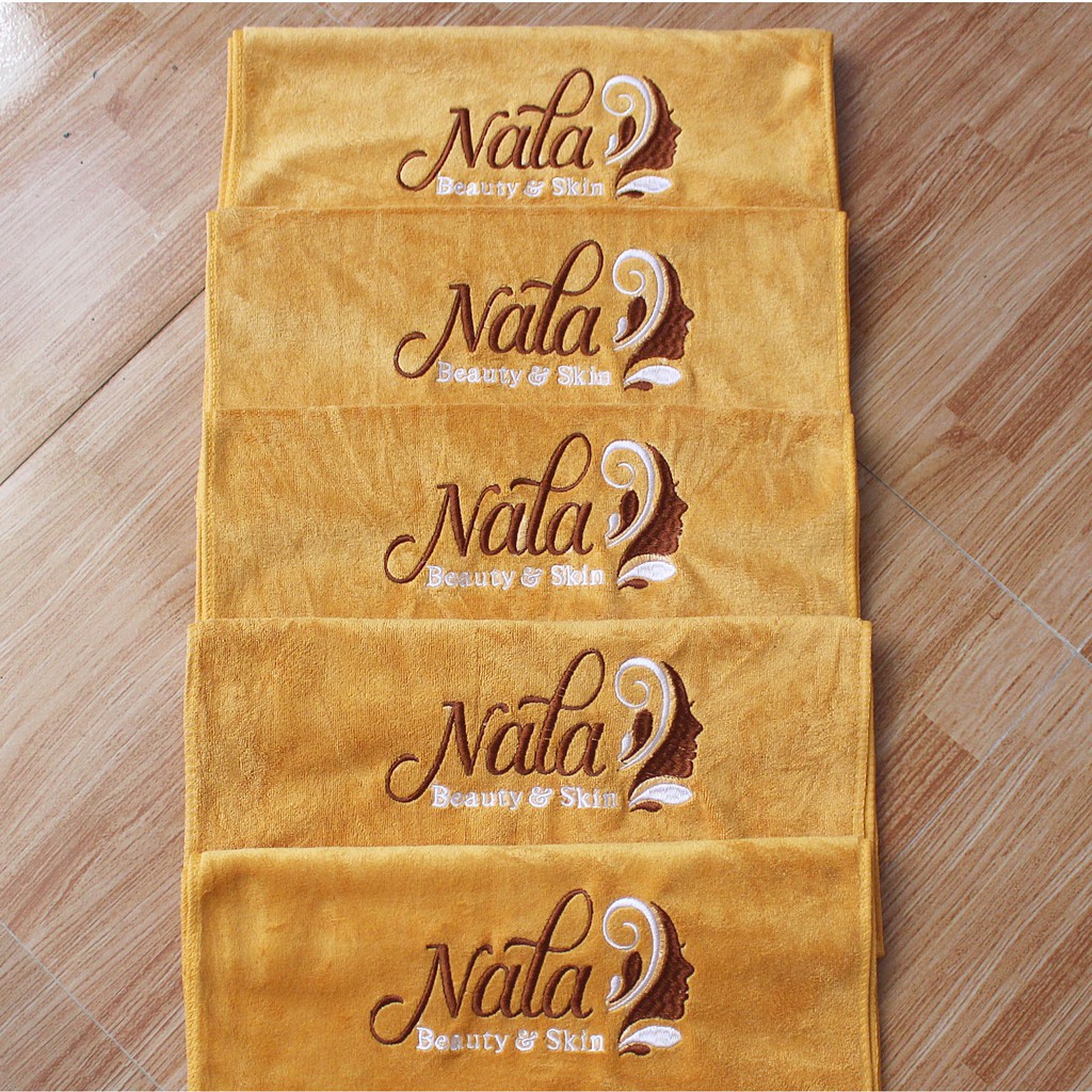 Bộ Khăn Thêu Hanoitex Logo Nala Spa Cho Khách | Shopee Việt Nam