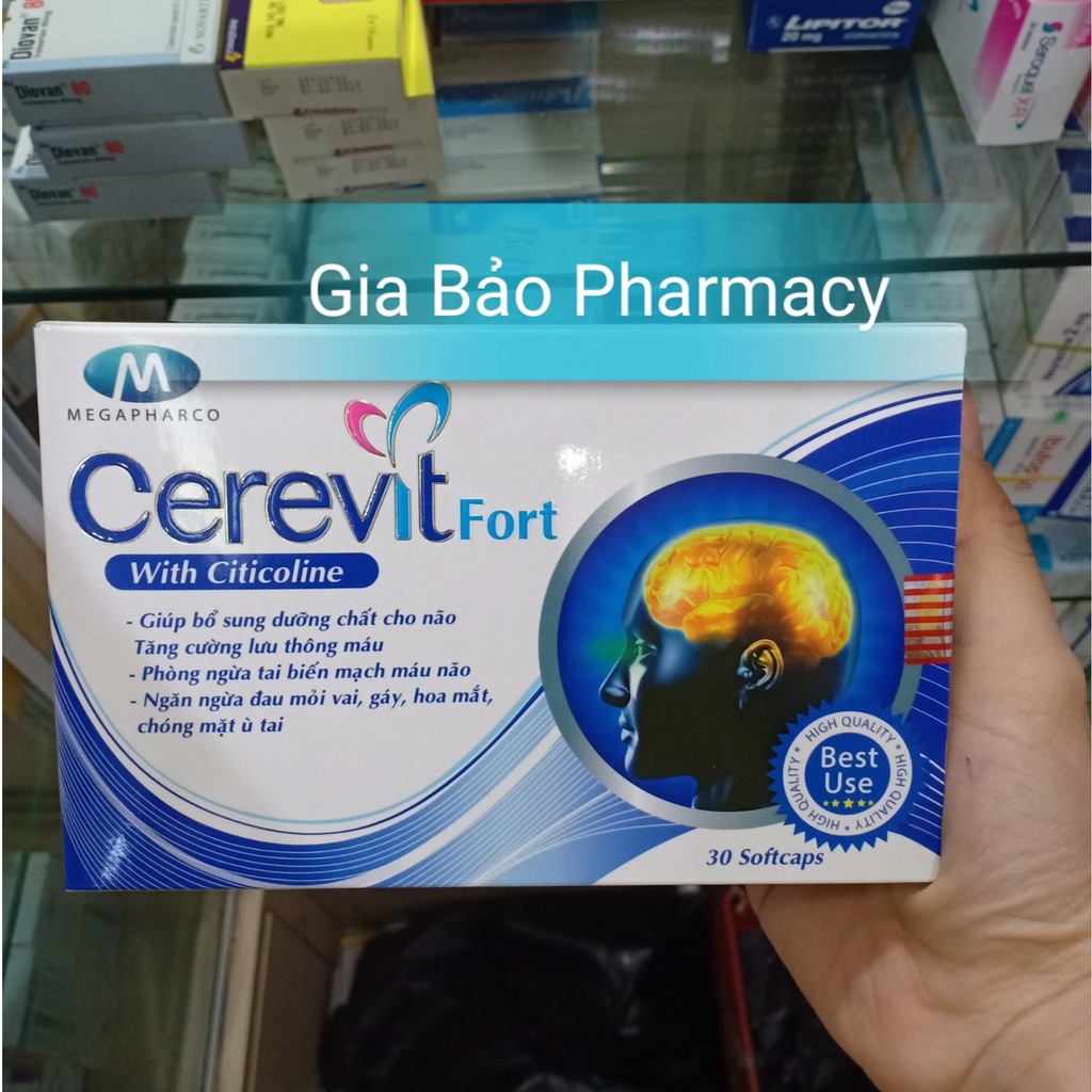 Viên uống CEREVIT FORT with Citicoline giúp bổ sung dưỡng chất cho não ...