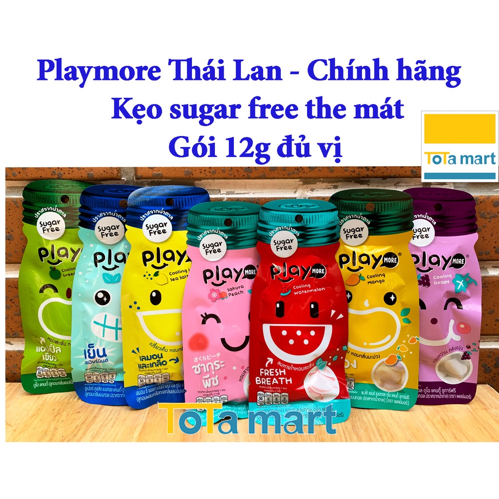 (hsd 11/2024) Kẹo Playmore Thái Lan không đường sugar free chính hãng ...