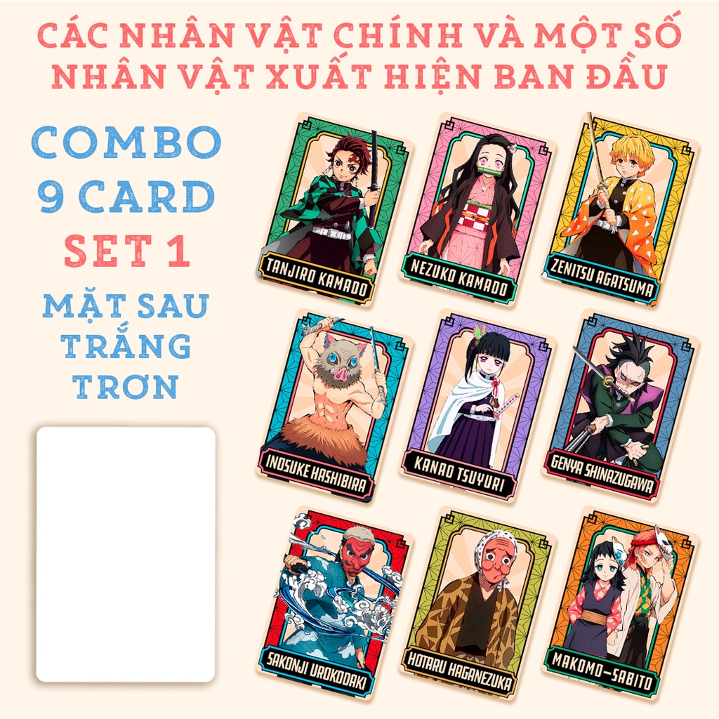 Combo 9 ảnh card bo góc KNY KIMETSU NO YAIBA - Bộ sưu tập đầy đủ nhân ...