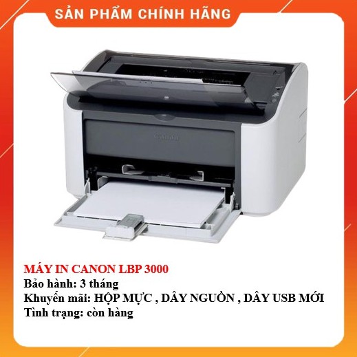 MÁY IN CANON LBP 3000 - KÈM HỘP MỰC , DÂY NGUỒN , DÂY USB MỚI - AALO.VN ...