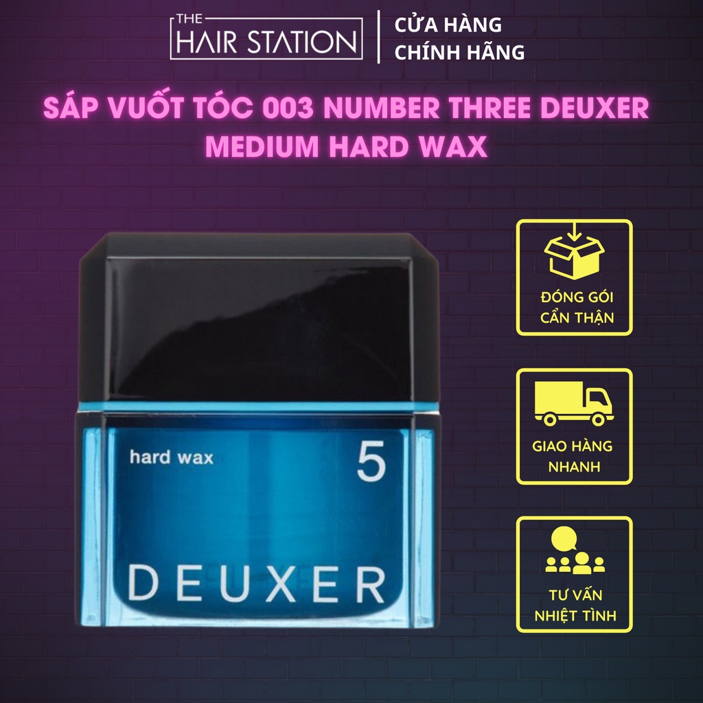 Sáp vuốt tóc 003 Number Three Deuxer Medium Hard Wax giữ nếp mạnh khả ...
