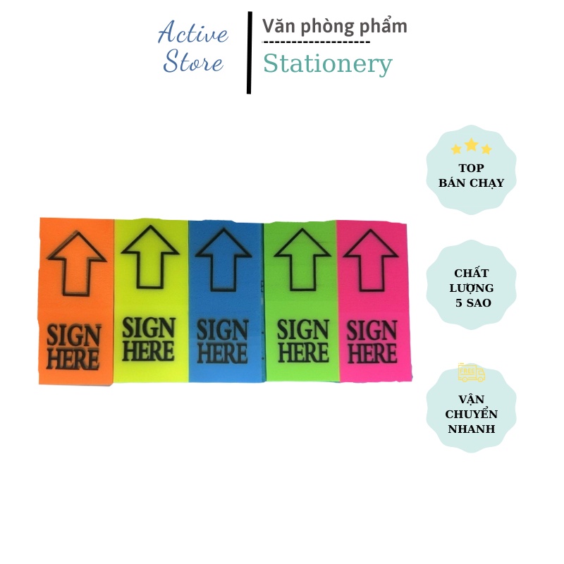 Miếng dán nhựa PET trình ký [Sign Here] hiệu Ageless 5 màu | Shopee ...