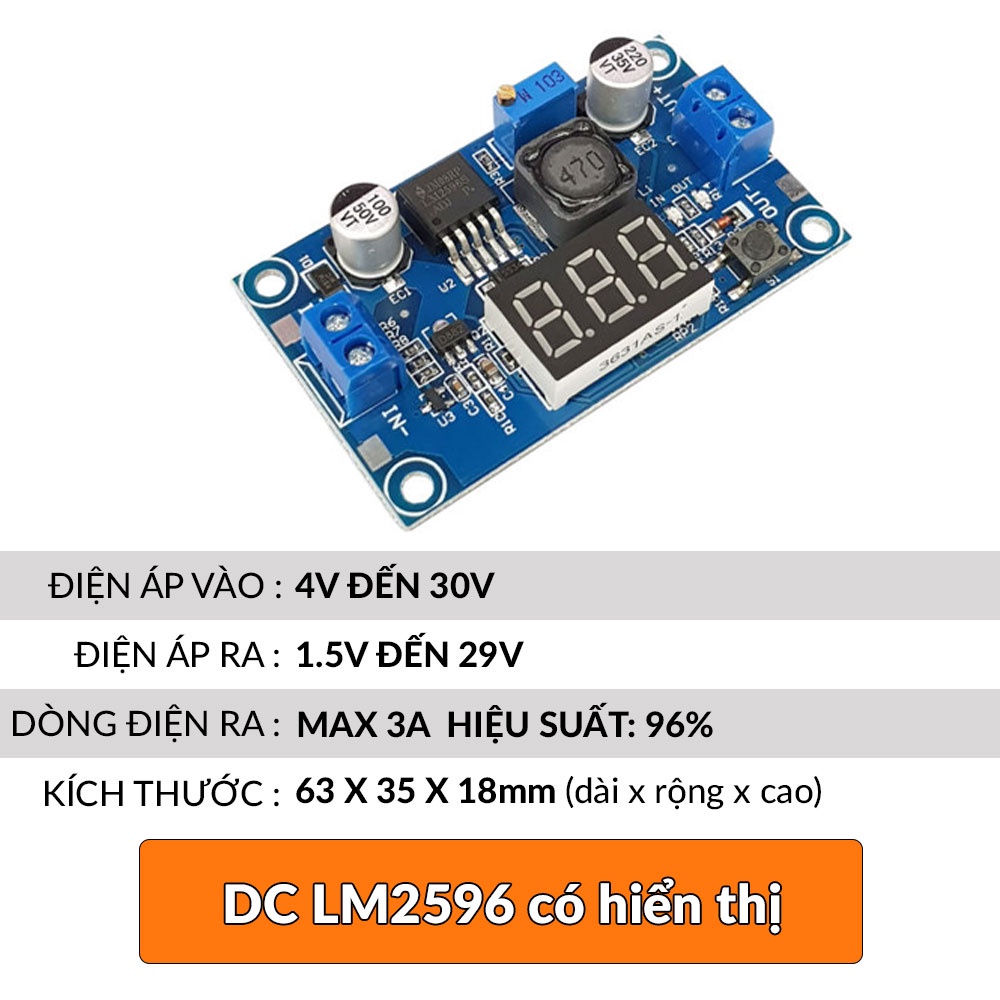 Mạch hạ áp giảm áp Mini-360 3A | DC mini 3A | LM2596 3A | XL4015 (5A ...