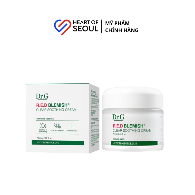 Kem dưỡng Dr.G DrG Red Blemish Clear Soothing Cream 70ml (Bill Hàn) | Shopee Việt Nam