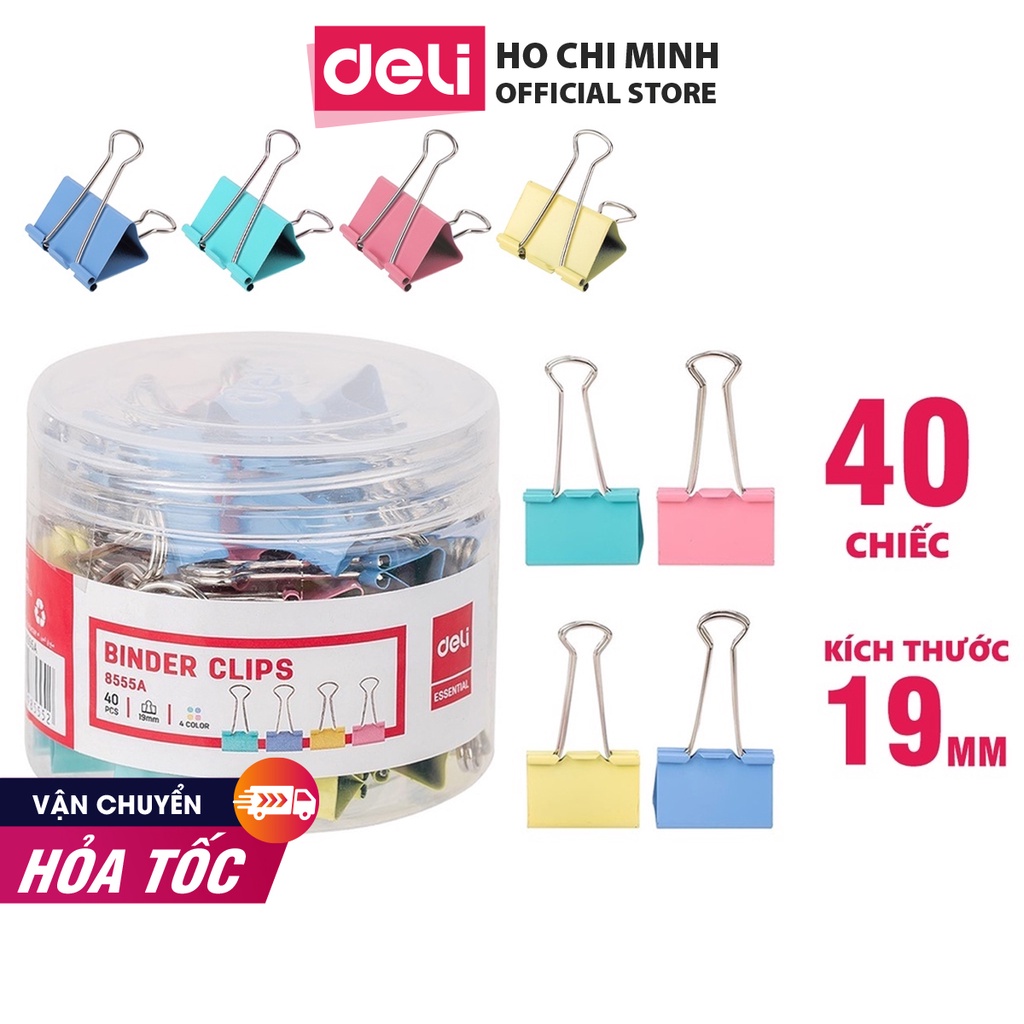 Kẹp Bướm Sắc Màu Deli 15mm 19mm 25mm 32mm 41mm 51mm Giữ Giấy Ghi Chú Đồ Dùng Văn Phòng | Shopee ...