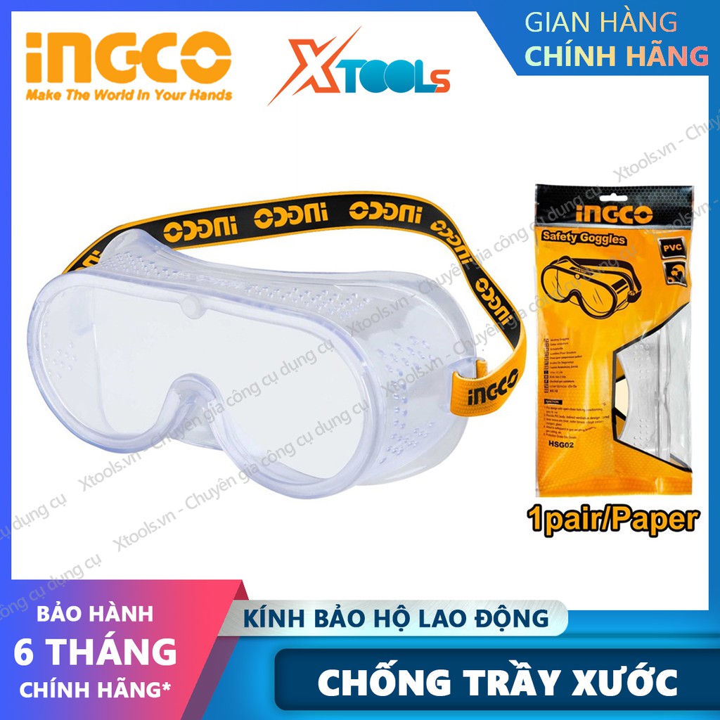 Kính bảo hộ cao cấp INGCO HSG02 kính bảo vệ mắt trong suốt chống tia UV ...