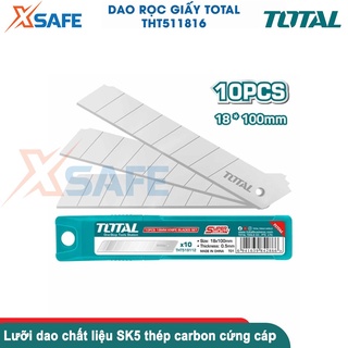 Dao rọc giấy cao cấp TOTAL THT511816 kèm 1 lưỡi dao chất liệu SK5, dùng cắt giấy, băng keo, bìa ...