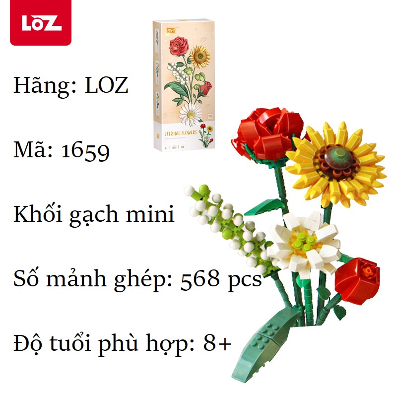 Đồ chơi lắp ráp hoa, chậu hoa, bó hoa hãng LOZ nhựa ABS | Shopee Việt Nam