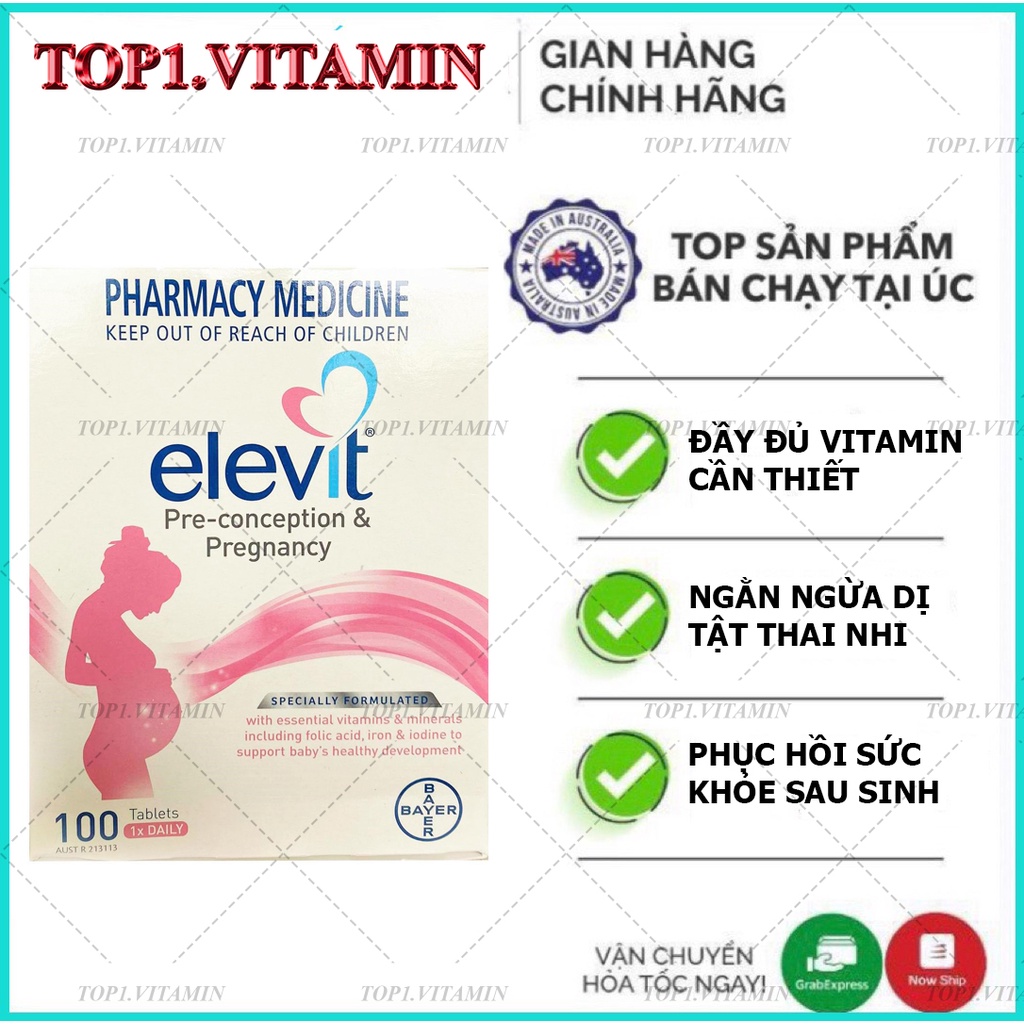 Elevit Vitamin tổng hợp cho bà bầu 100 viên [ÚC] Elevit Pregnancy ...