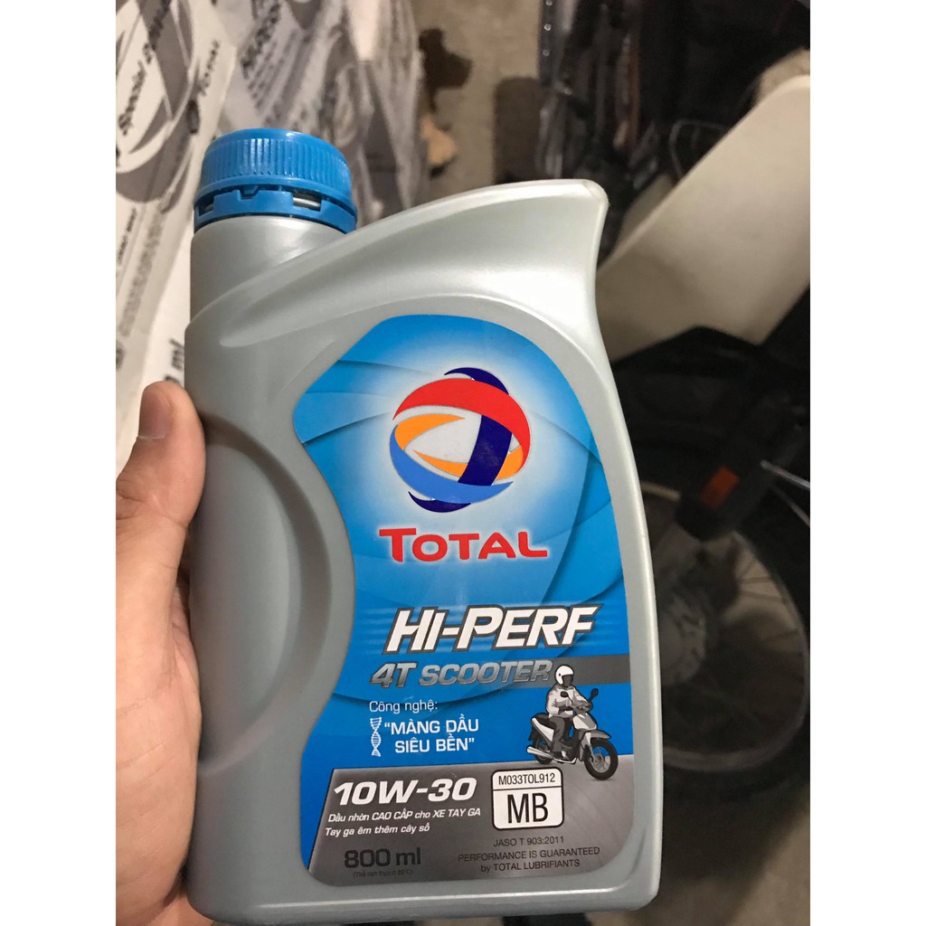 Dầu Nhớt Xe Ga Total 0.8L Lít HI-PERF 4T SCOOTER 10W30 | Shopee Việt Nam