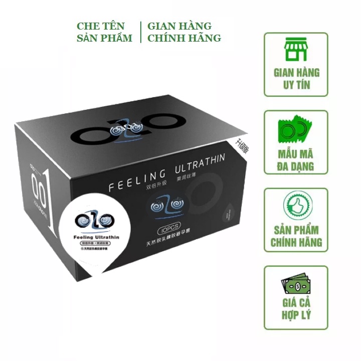 Bao Cao Su Siêu Mỏng OLO 001 Feeling Ultrathin - hộp 10 cái | Shopee Việt Nam