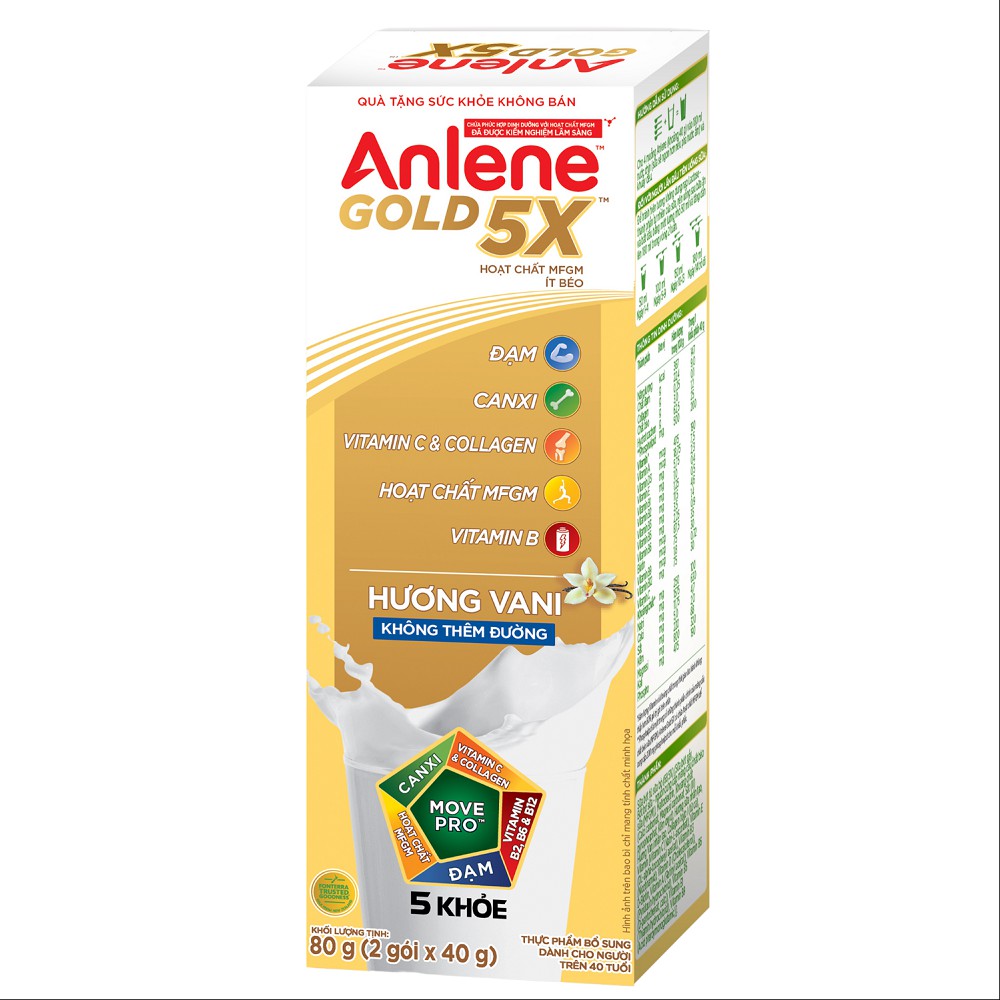 [GRO GIFT] Sữa Anlene 5X hộp dùng thử tiện lợi (2 gói x 40g) | Shopee ...