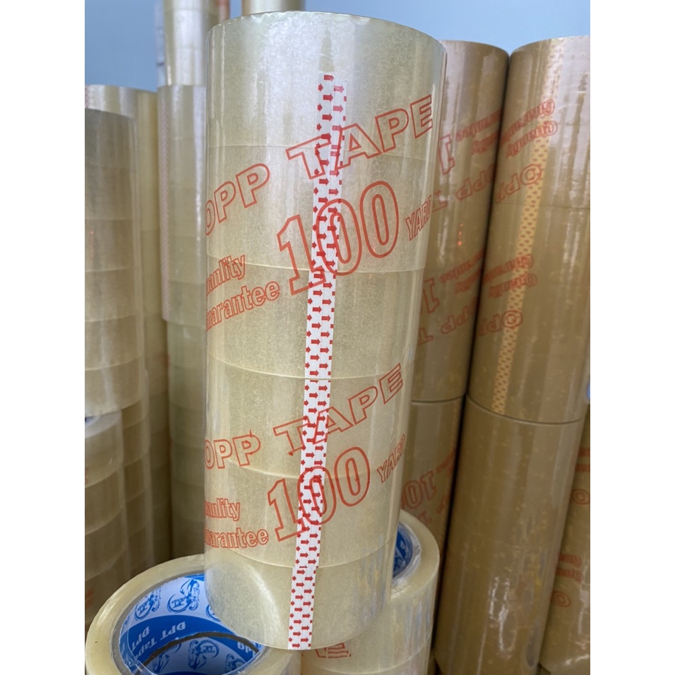 Băng keo trong 5cm_100y 1 lốc 6 cuộn độ dính cao sử dụng được nhiều. | Shopee Việt Nam