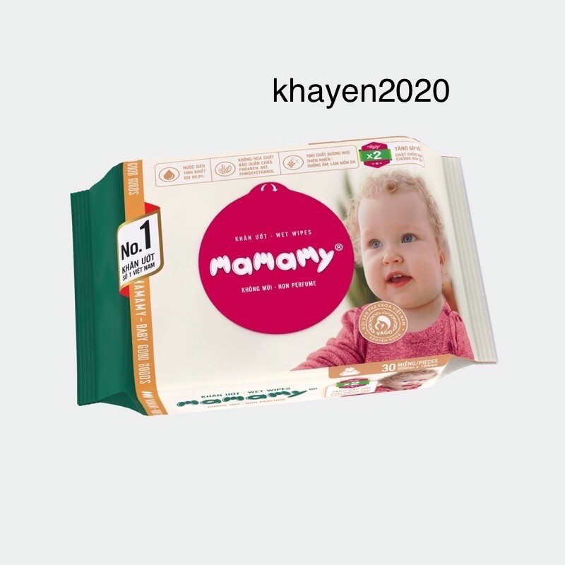 KHĂN ƯỚT MAMAMY 30 TỜ KHÔNG MÙI/ CÓ MÙI | Shopee Việt Nam