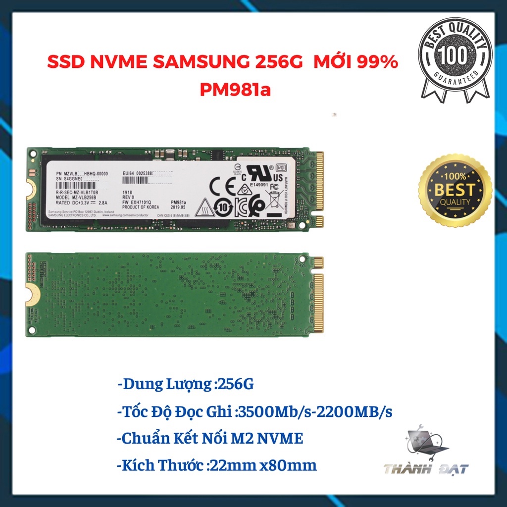 Ổ Cứng SSD Samsung NVMe PM981a M.2 PCIe Gen3 x4 256GB MZ-VLB256B,WESTERN SN730 NVME | Shopee ...