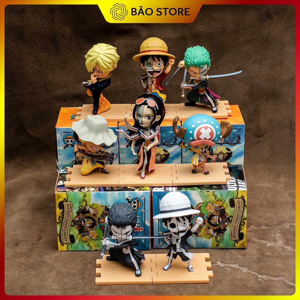 Mô hình One Piece blind box Luffy, Zoro, Sanji, Ussop, Chopper, Nico ...