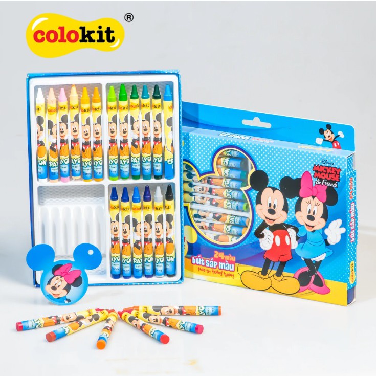 Bút sáp 24 màu Colokit Disney Mickey CR-C030/MI | Shopee Việt Nam