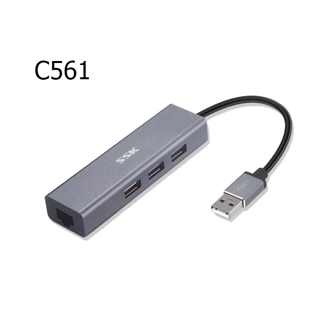 CÁP TÍN HIỆU CHIA CỔNG 1 CỔNG USB RA 3 CỔNG USB VÀ 1 CỔNG LAN C561 C562 SSK | Shopee Việt Nam