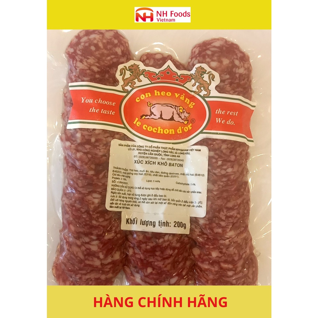 Xúc xích khô Baton Con Heo Vàng 200g | Shopee Việt Nam