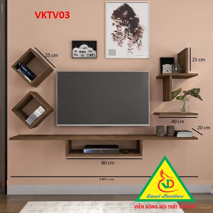 Bộ Kệ Ti Vi Treo Tường Trang Trí VKTV03A - VĐ Smart Furrniture NỘI THẤT ...