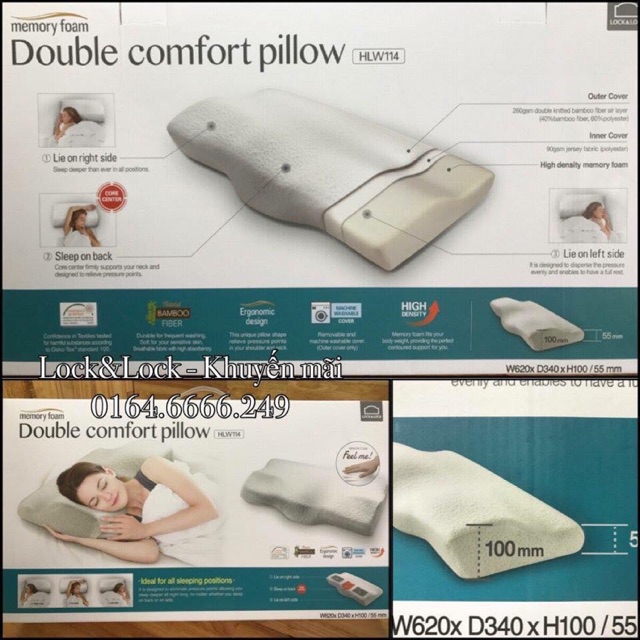 [LOCK&LOCK] GỐI MEMORY FOAM 50D LOCK&LOCK - HLW114 | Shopee Việt Nam