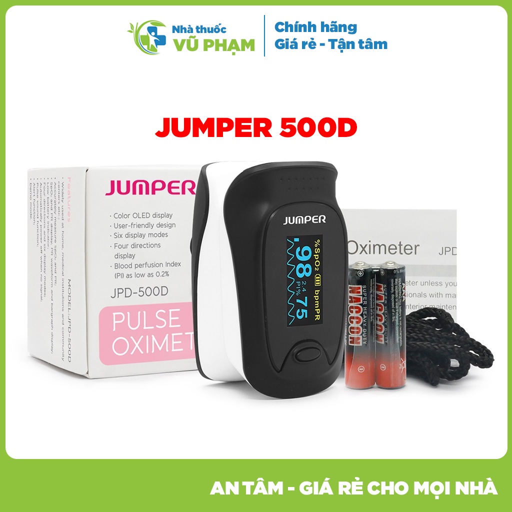 Máy đo nồng độ oxy máu, máy đo Spo2 kẹp ngón JUMPER JPD-500D OLED, SPO2 ...