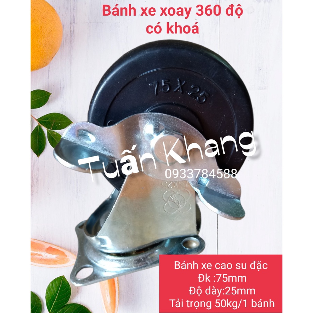 Bánh xe 75x25 cao su đúc | Shopee Việt Nam