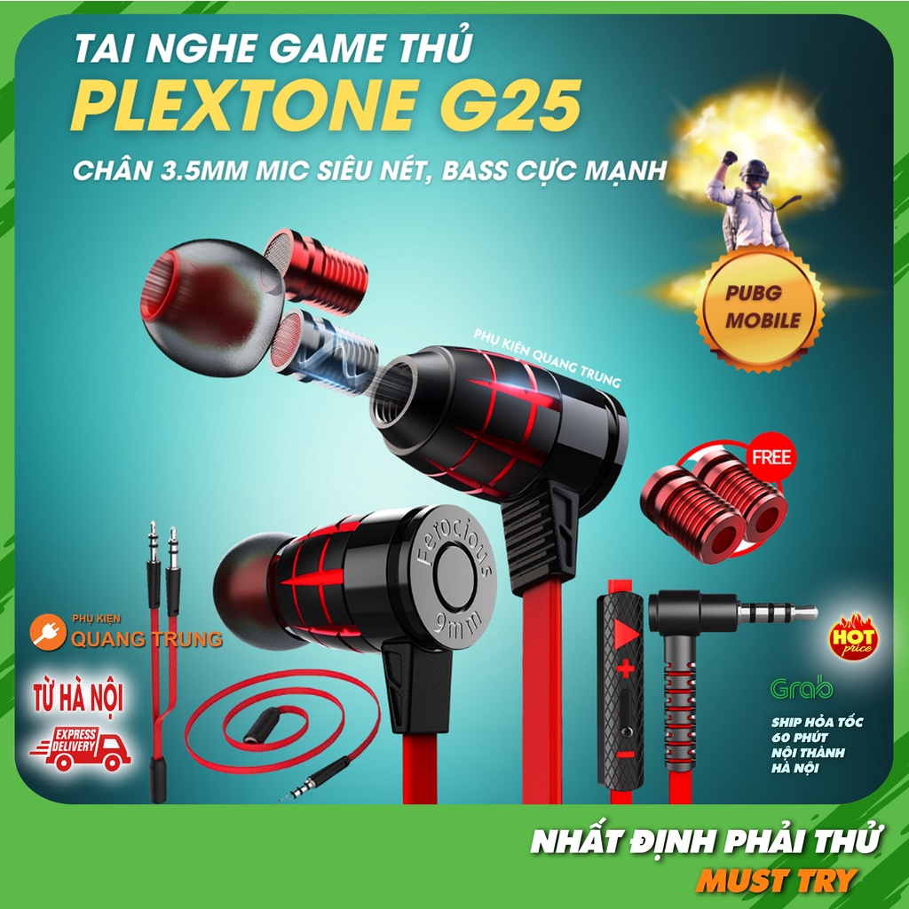 Tai nghe G25 chính hãng Plextone,phiên bản mới,có kèm fillter chỉnh âm ...