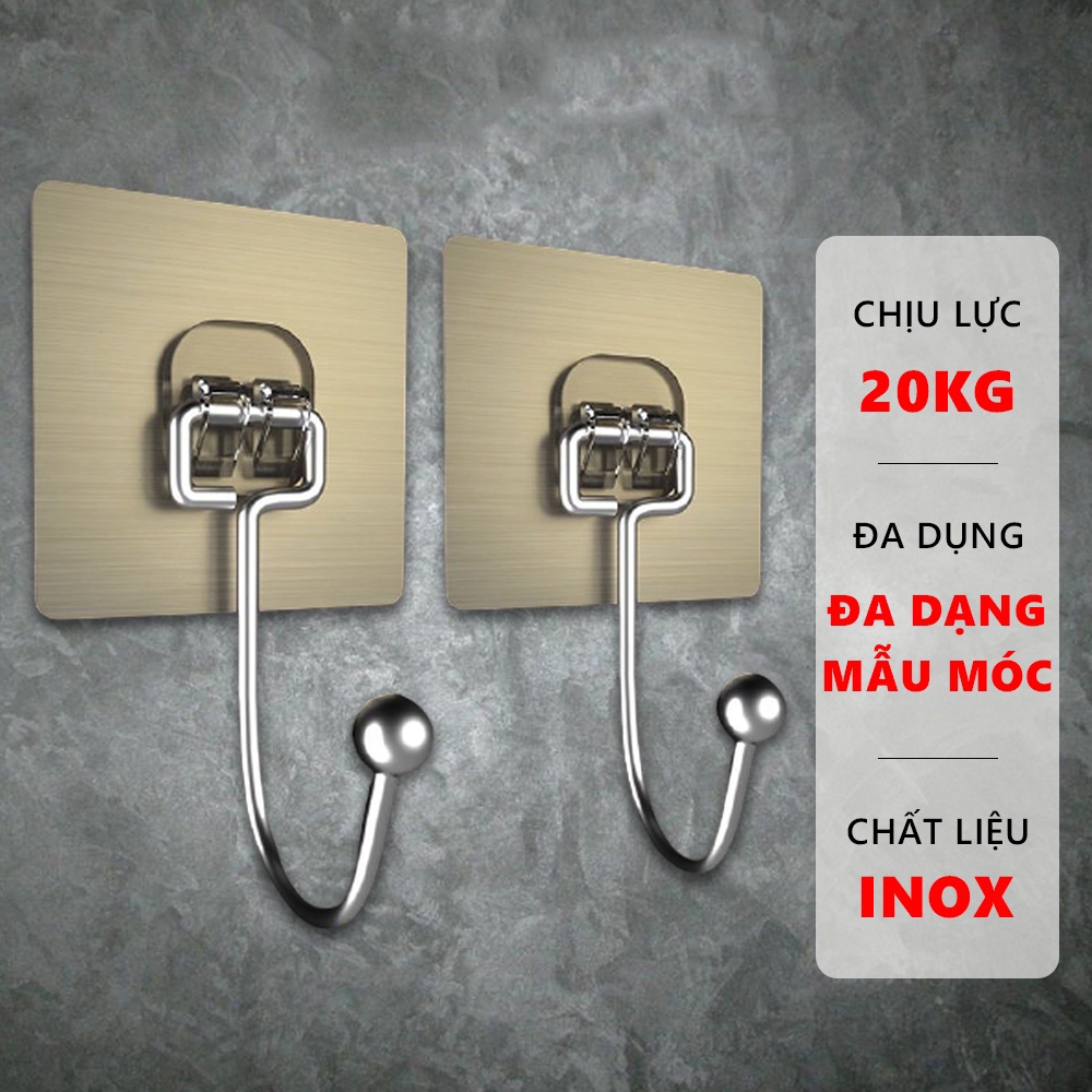 Set 5 móc INOX dán tường treo đồ vật đa năng SIÊU DÍNH / SIÊU CHỊU LỰC ...
