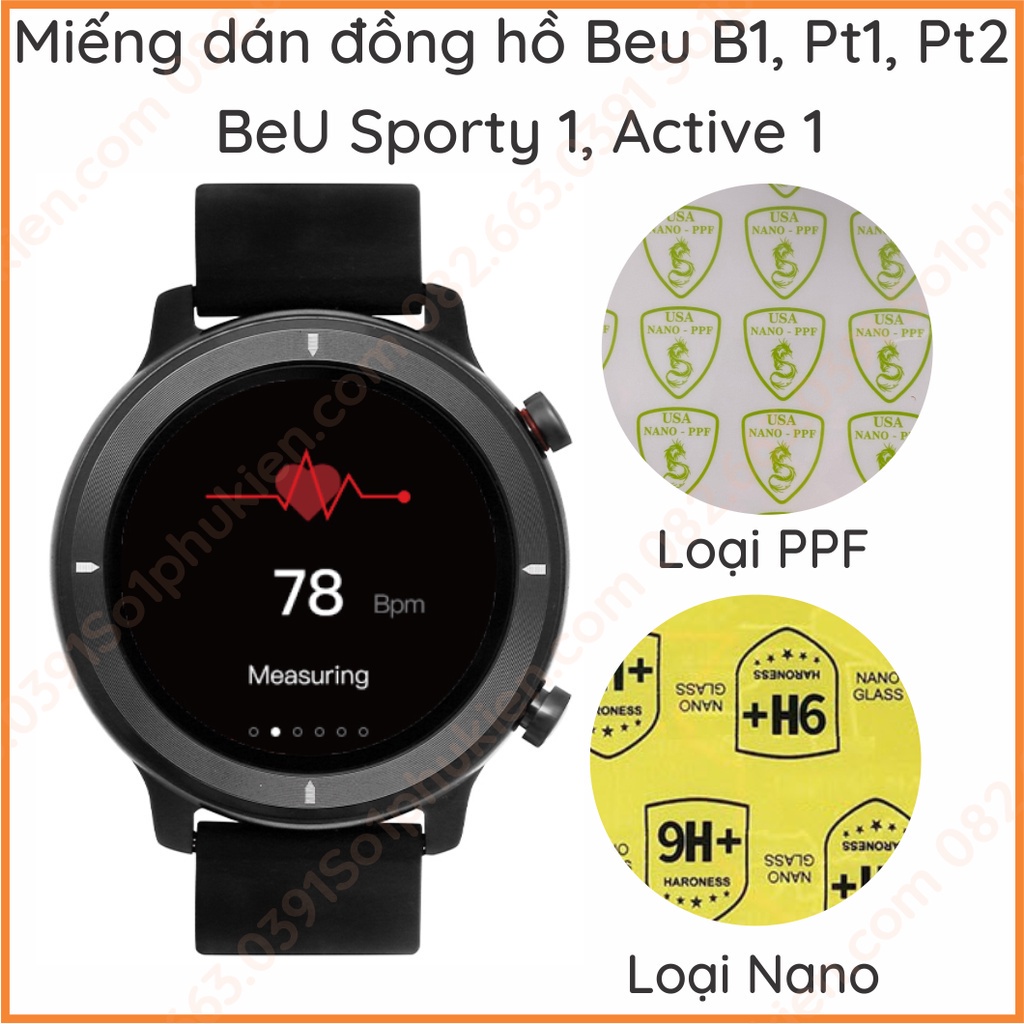Miếng dán ppf , nano màn hình đồng hồ Beu sporty 1, Beu active 1, Beu ...