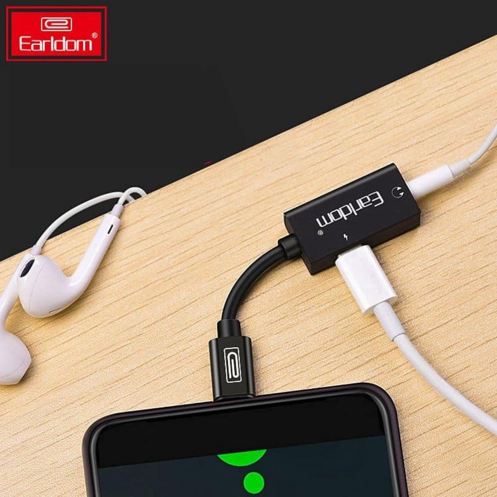 Dây chuyển 2 in 1 Audio Earldom OT32C Type C sang 3.5 hỗ trợ sạc, nghe ...