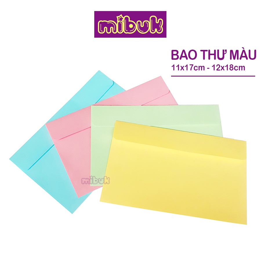 Bao thư màu 11x17 12x18 cm xấp 25 cái màu hồng/vàng/xanh dương/xanh lá | Shopee Việt Nam