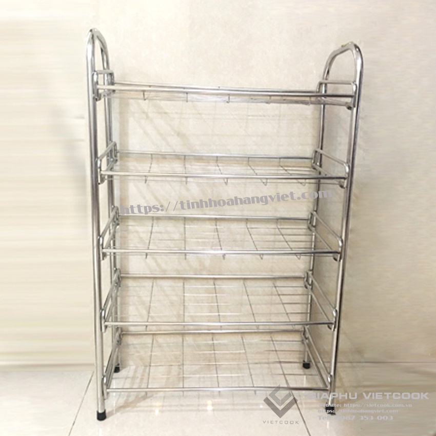 KỆ GIÀY DÉP INOX 304 VIETCOOK - 5 tầng, dễ lắp ghép | Shopee Việt Nam