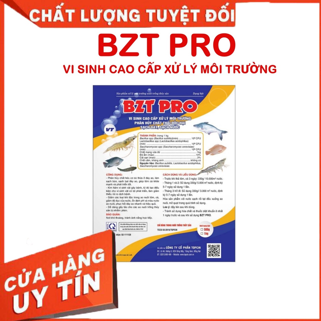 Sản Phẩm Vi Sinh Đáy Cao Cấp BZT Pro Gói 500gr (mã mới) - Thủy Sản Minh Tuệ | Shopee Việt Nam