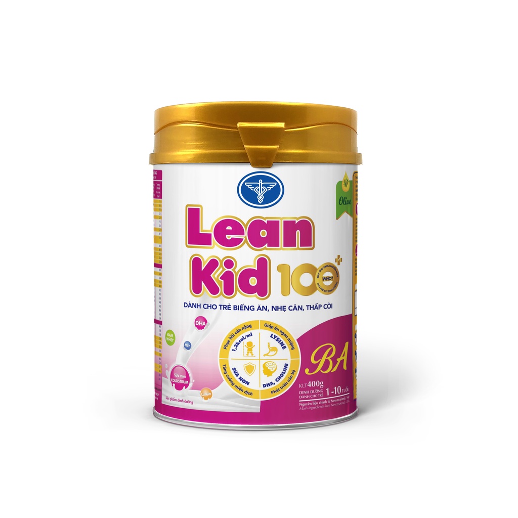sữa bột Lean Kid 100 + BA - DINH DƯỠNG CHO TRẺ BIẾNG ĂN, NHẸ CÂN, THẤP ...