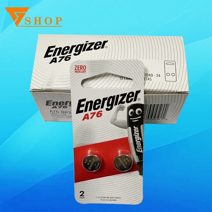 Pin A76 LR44 Energizer Alkaline 1,5V chính hãng (vỉ 2 viên) | Shopee ...