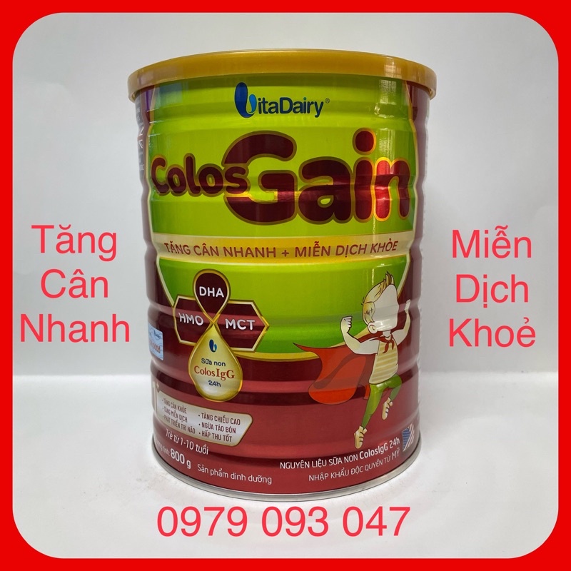 Sữa ColosGain ( Tăng cân nhanh - Miễn dịch khỏe ) lon 800g - date: 10/ ...