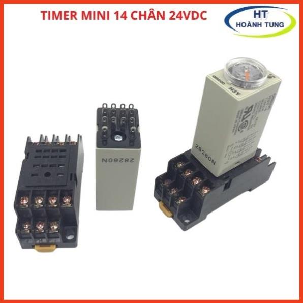 Timer mini hẹn giờ H3Y-4, điện áp 24VDC relay thời gian, công tắc tự ...