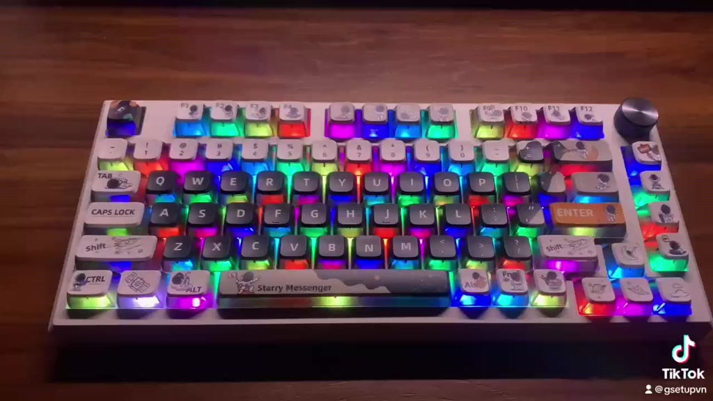 Keycap Phi hành gia/Pudding Astronaut bản V2 PRO xuyên led nhựa PBT dày ...